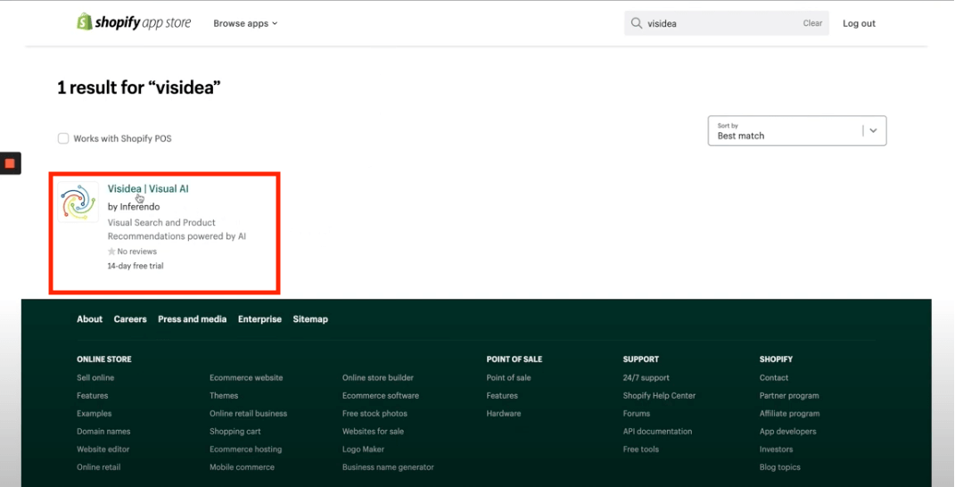 Shopify tutorial - Visidea.ai